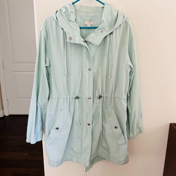 J. Crew | Jackets & Coats | J Crew Womens Medium Anorak Jacket Mint ...